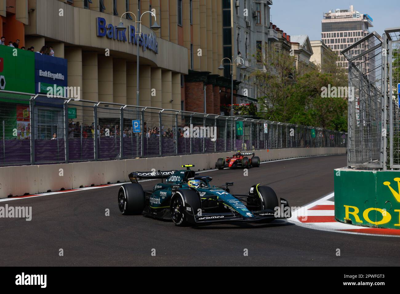 Baku, Azerbaijan. 30th Apr, 2023. 14 ALONSO Fernando (spa), Aston Martin F1 Team AMR23, action ...