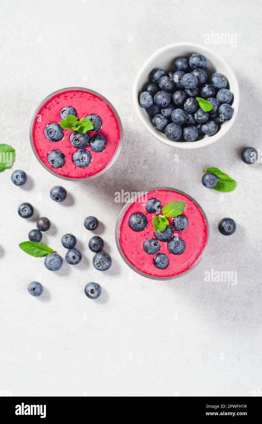 Blueberry Smoothie, Tasty Refreshing Drink, Healthy Food, Vegan or ...