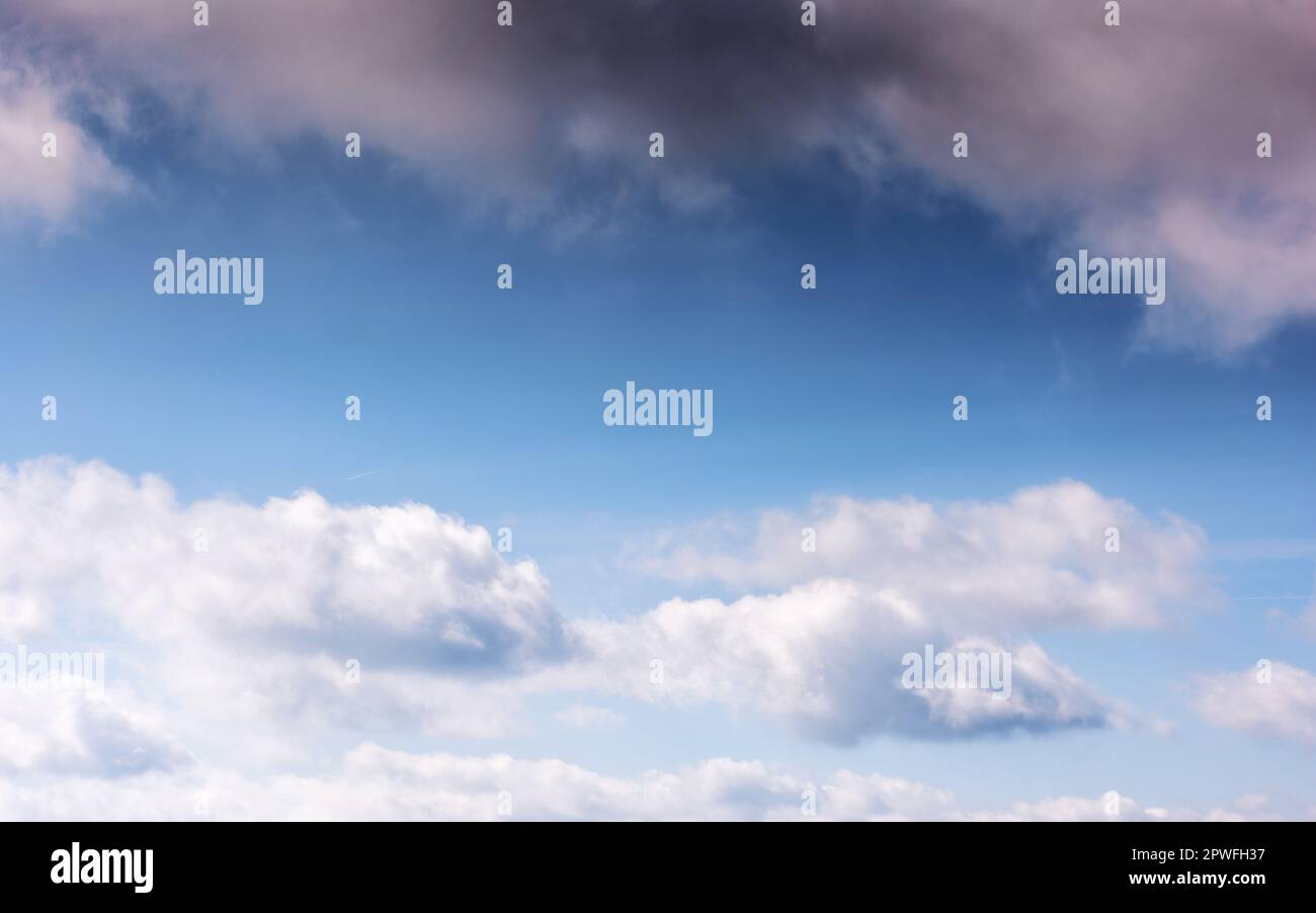 sunny weather forecast background. blue sky with white clouds above ...