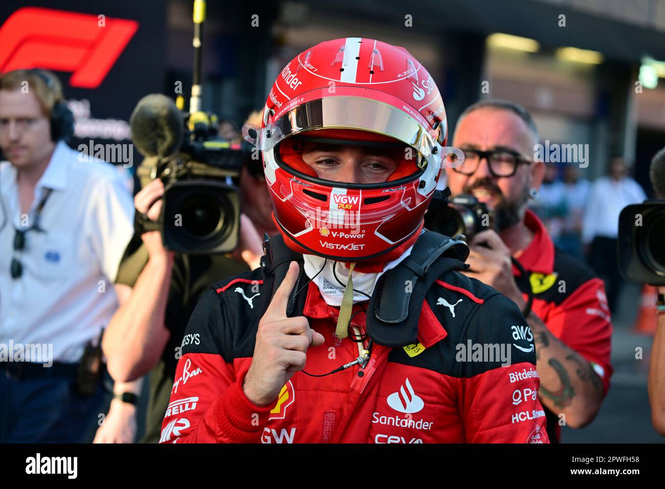 Baku, Azerbaijan. 28th Apr, 2023. #16 Charles Leclerc (MCO, Scuderia Ferrari), F1 Grand Prix of ...