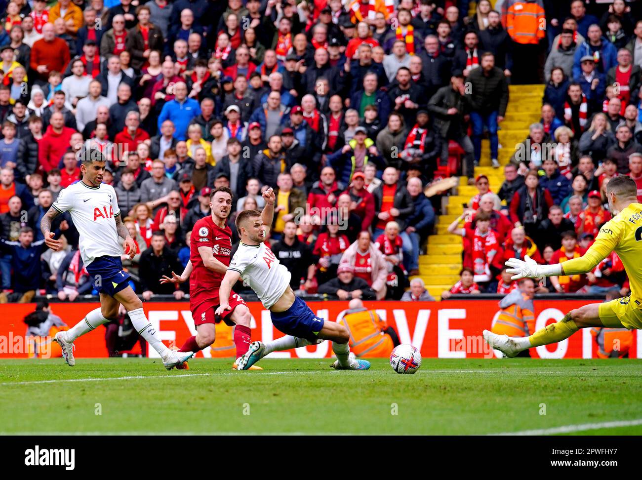 Liverpool's Diogo Jota scores their side's fourth goal of the game ...