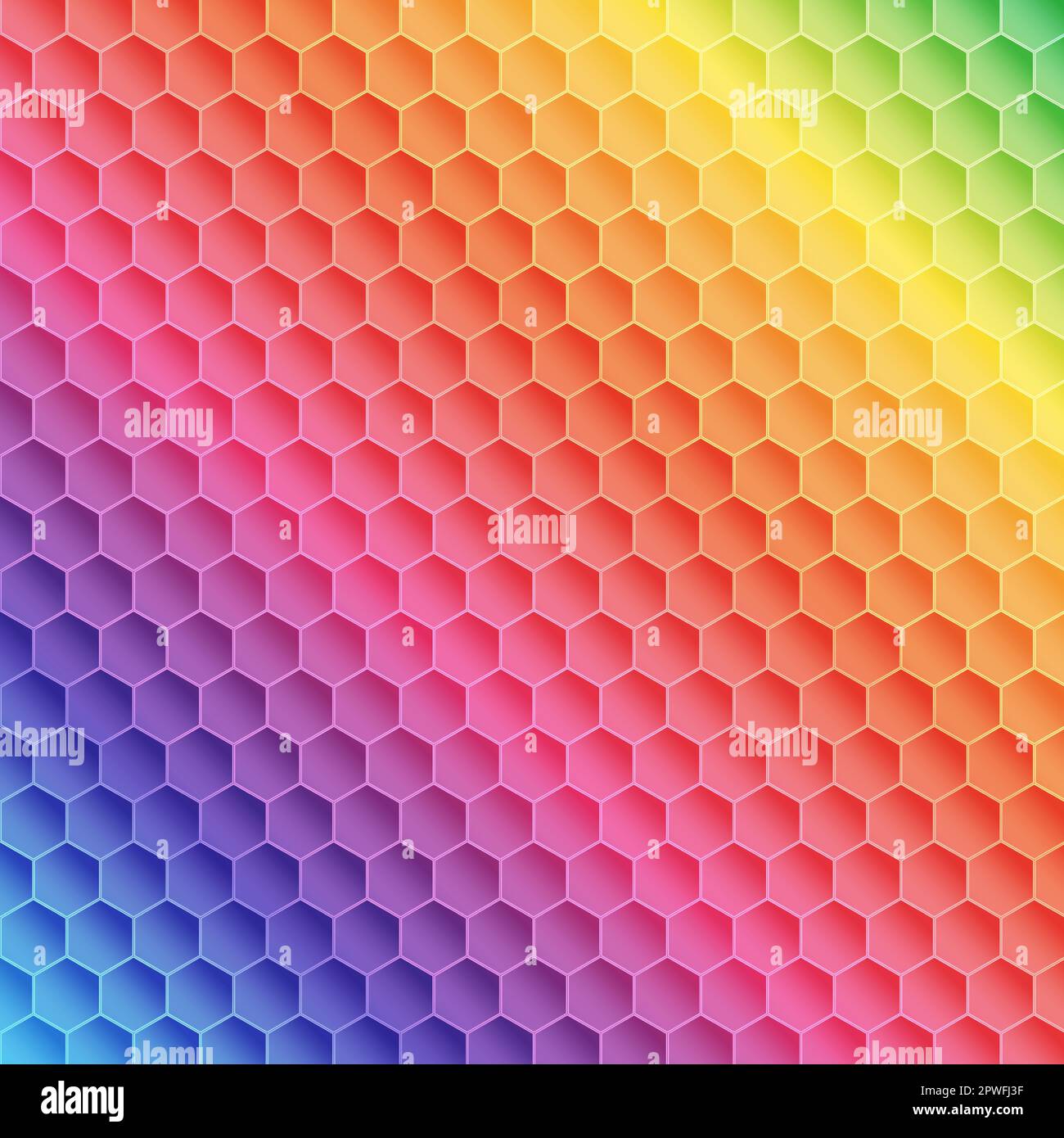 Abstract Hexagon Pattern With Rainbow Colours Stock Vector Image And Art