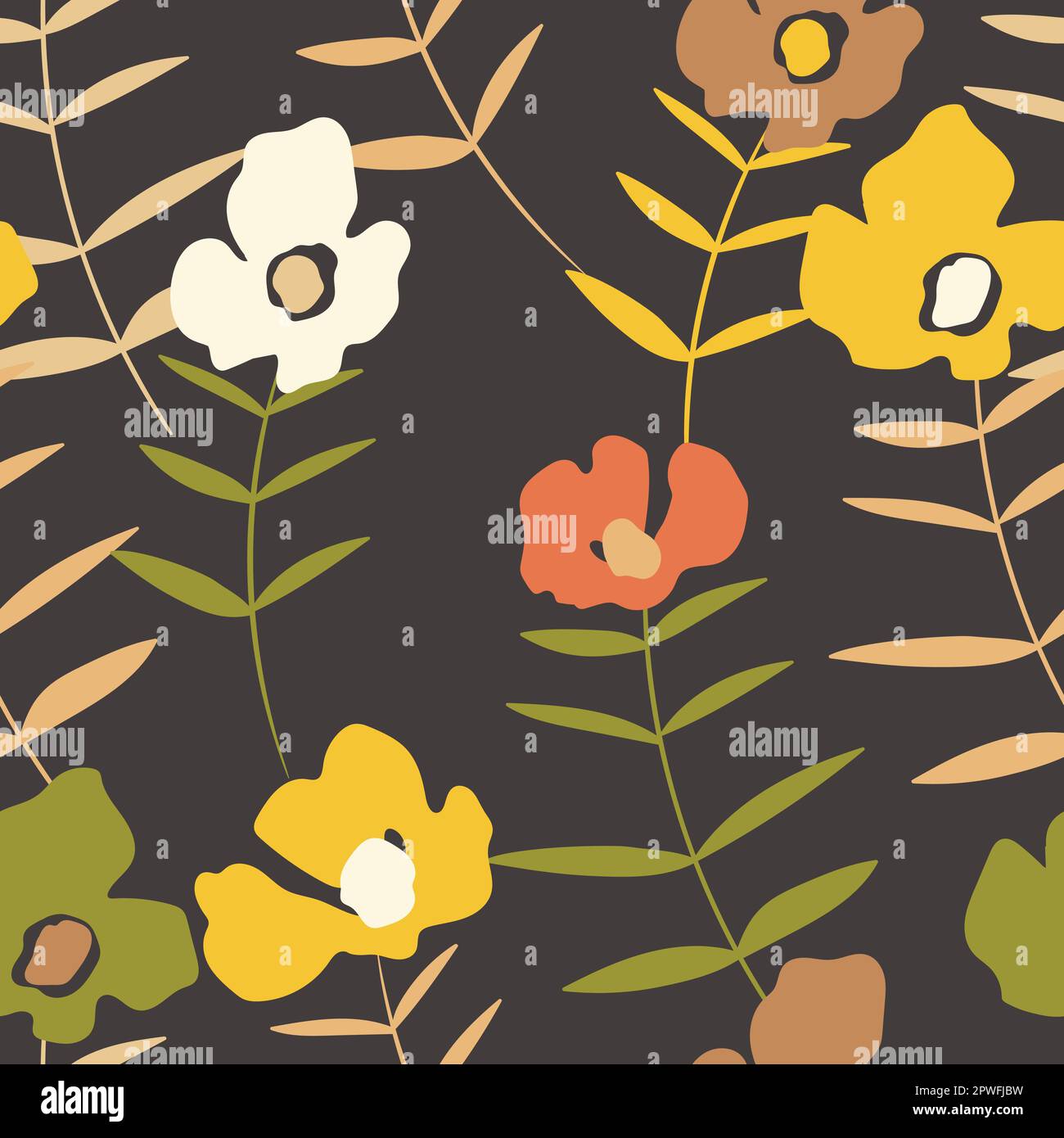 Seamless floral pattern with roses based on traditional folk art ...
