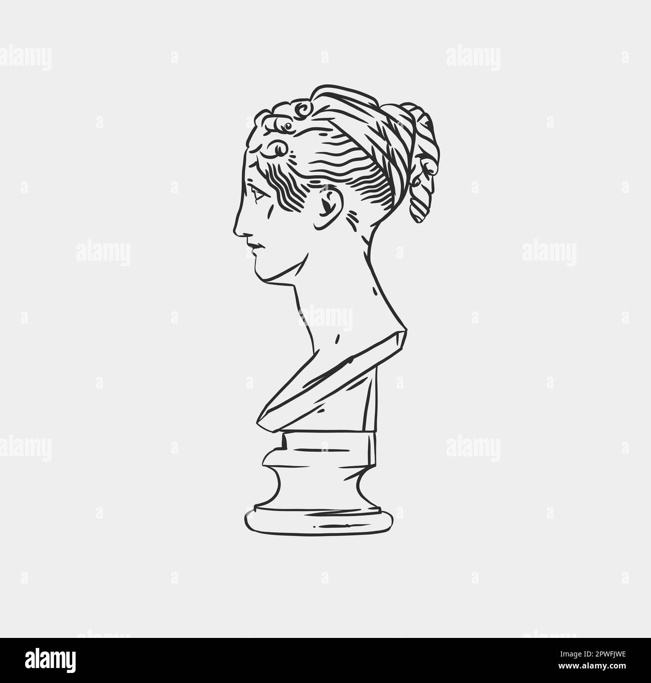 Hand drawn vector abstract outline,graphic,line art greek ancient ...