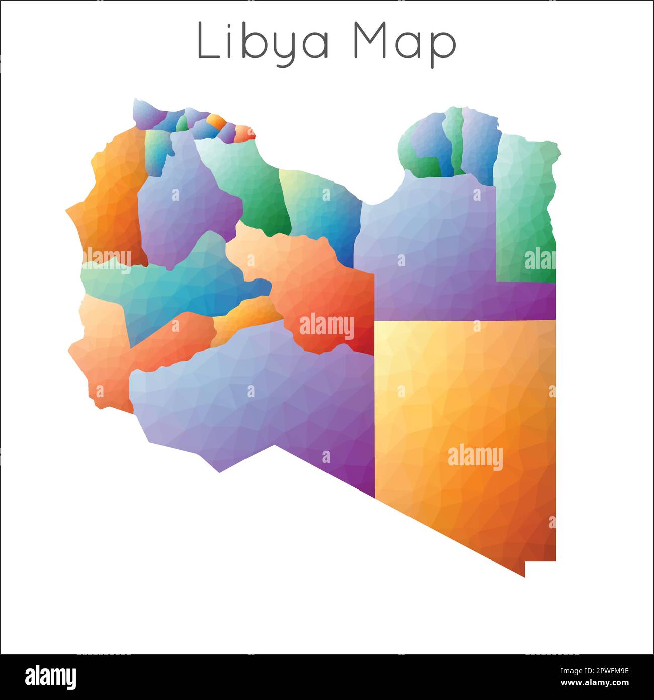 Low Poly map of Libya. Libya geometric polygonal, mosaic style map Stock Vector Image & Art - Alamy