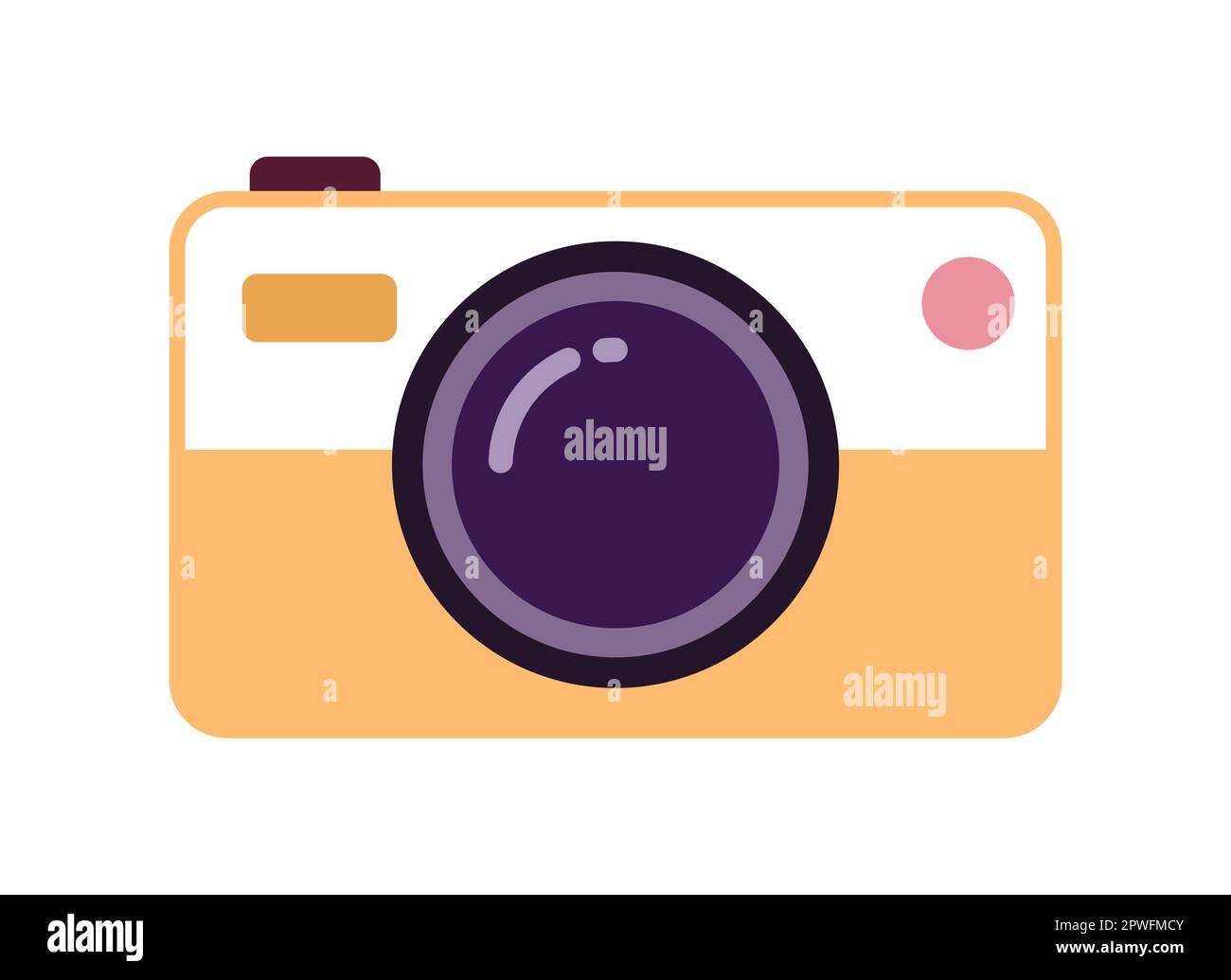 Vintage instant camera for summertime semi flat colour vector object ...