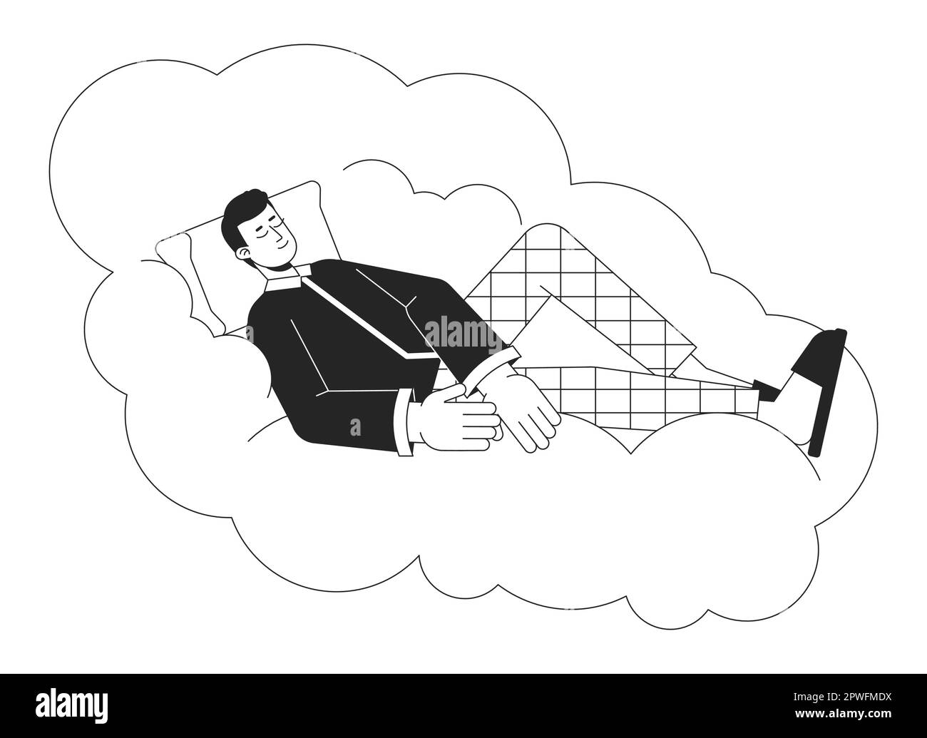 Good night sleep bw concept vector spot illustration Stock Vector Image ...