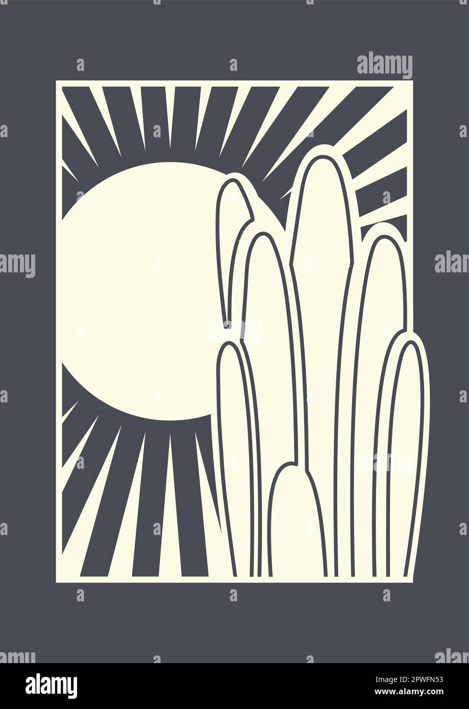 Minimalist landscape black poster hi-res stock photography and images ...