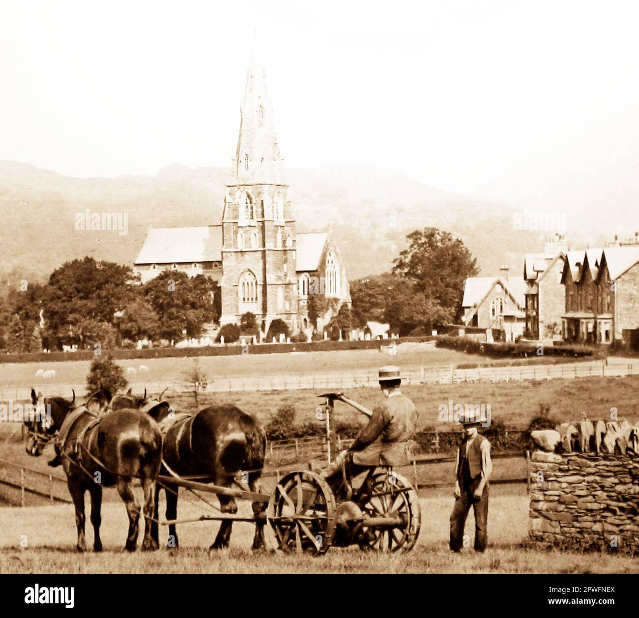 Ambleside Church, Lake District, Victorian period Stock Photo - Alamy