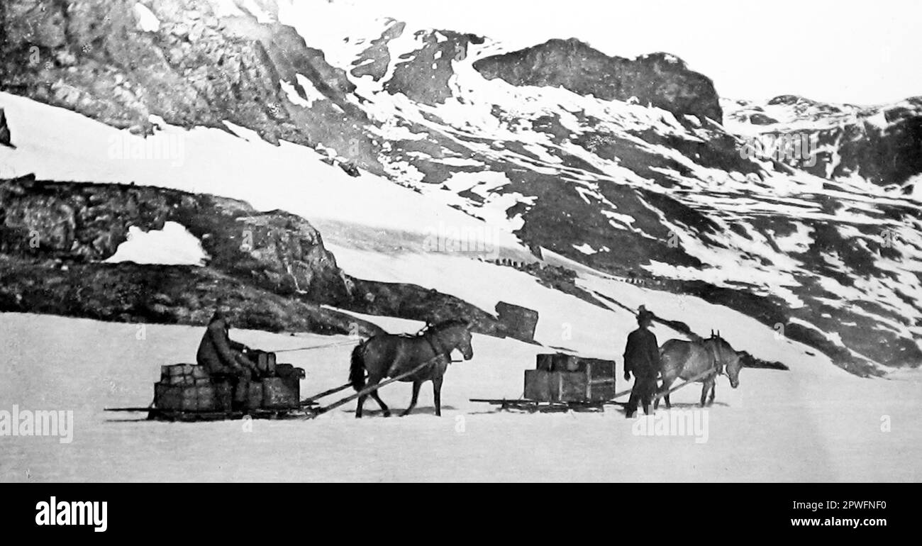Sledge transport in Norway, early 1900s Stock Photo - Alamy