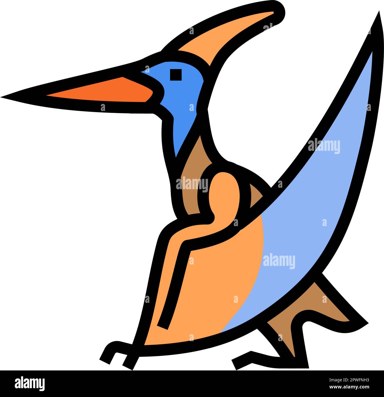 pteranodon dinosaur animal color icon vector illustration Stock Vector ...