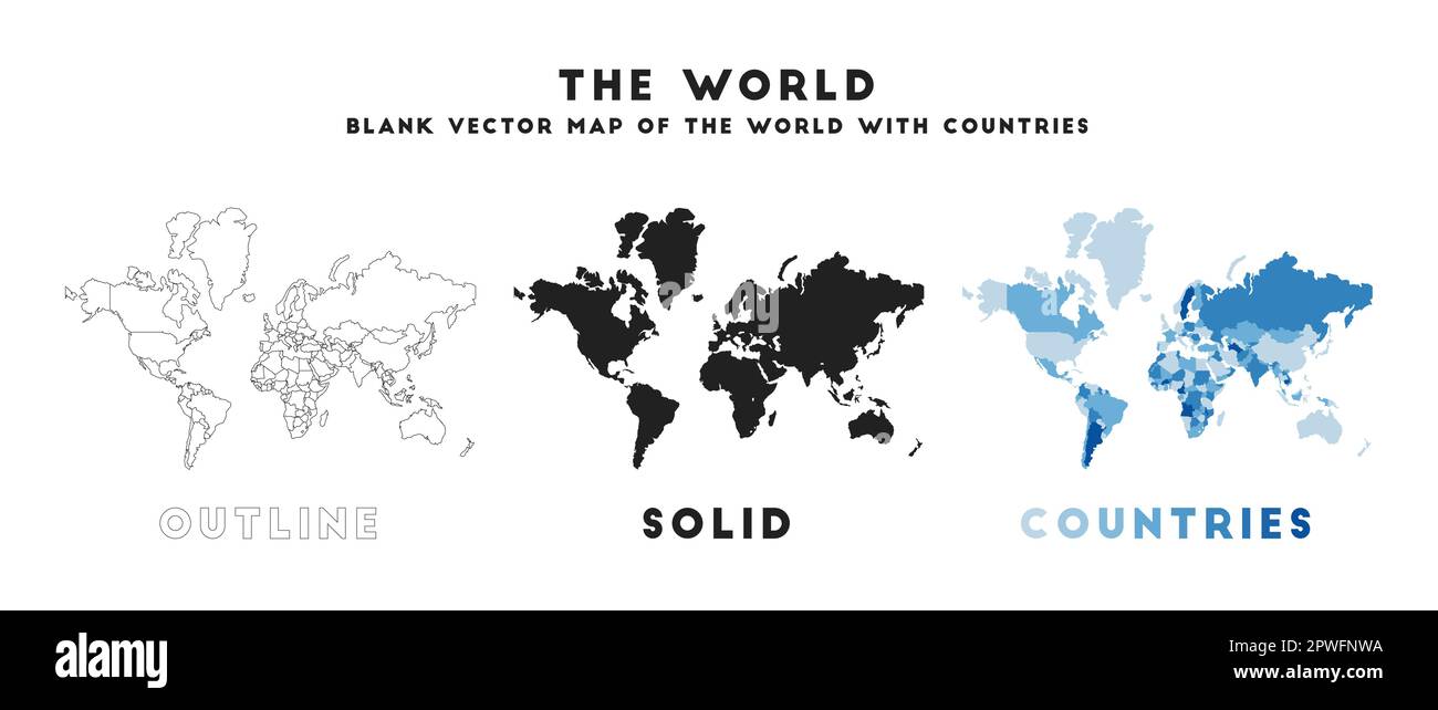 The World map. Borders of the World for your infographic. Vector world ...
