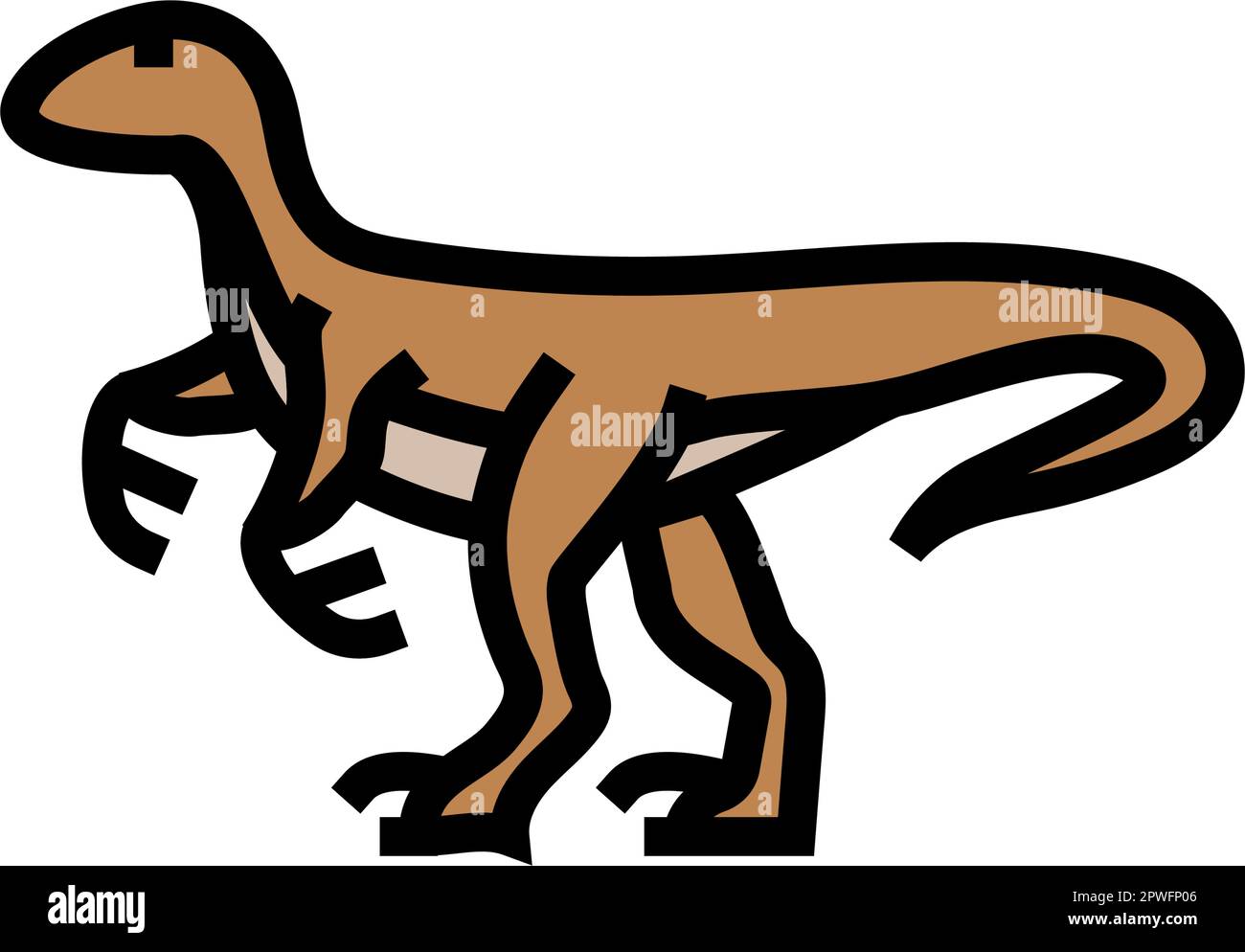 velociraptor dinosaur animal color icon vector illustration Stock ...