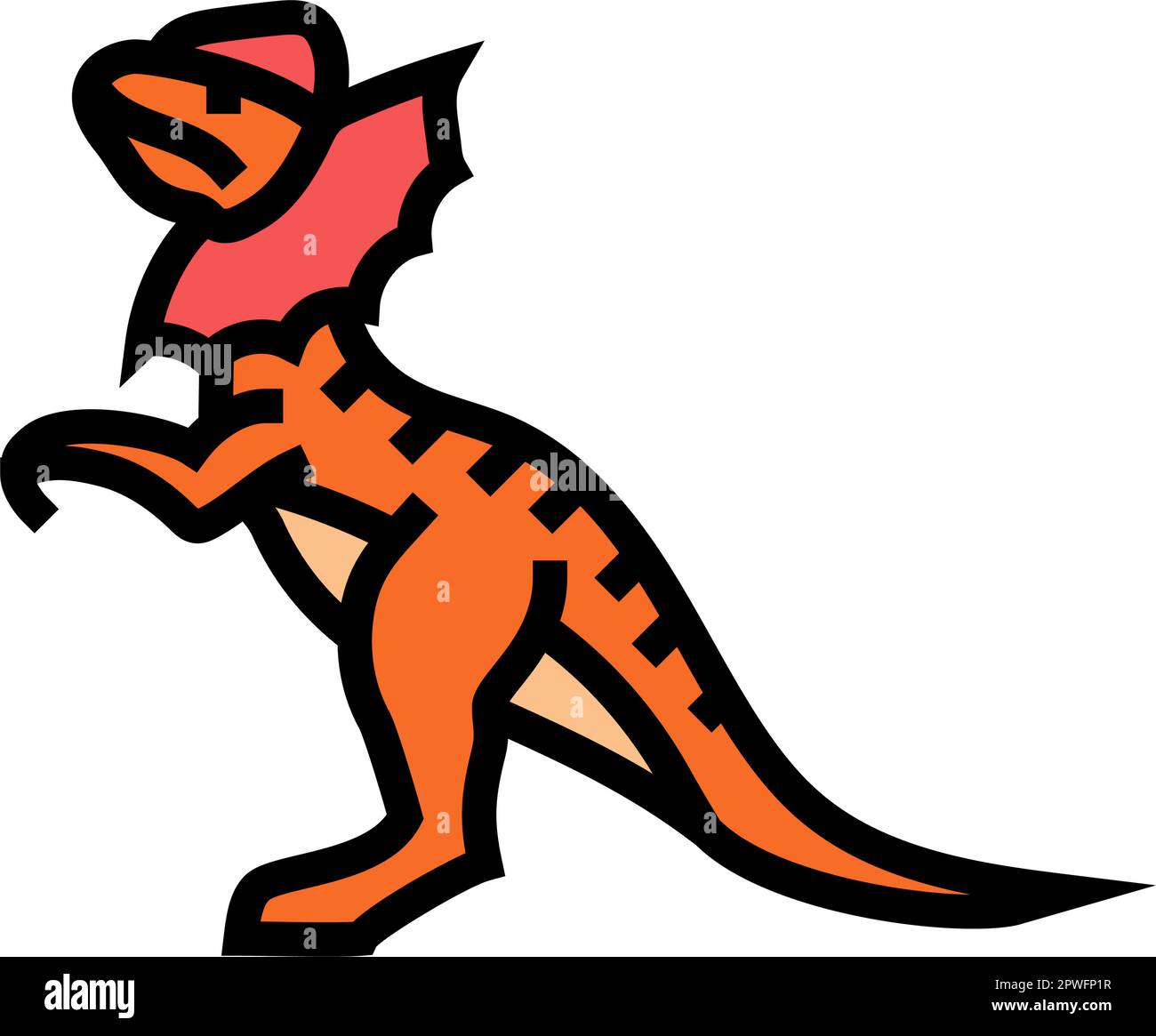 dilophosaurus dinosaur animal color icon vector illustration Stock Vector Image & Art - Alamy
