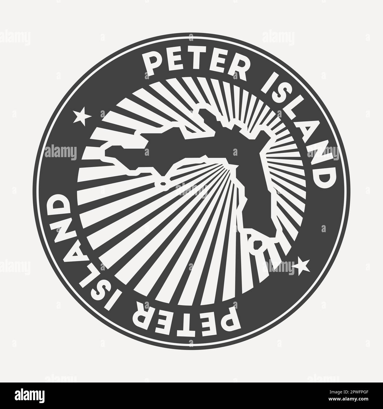 Peter Island round logo. Vintage travel badge with the circular name ...