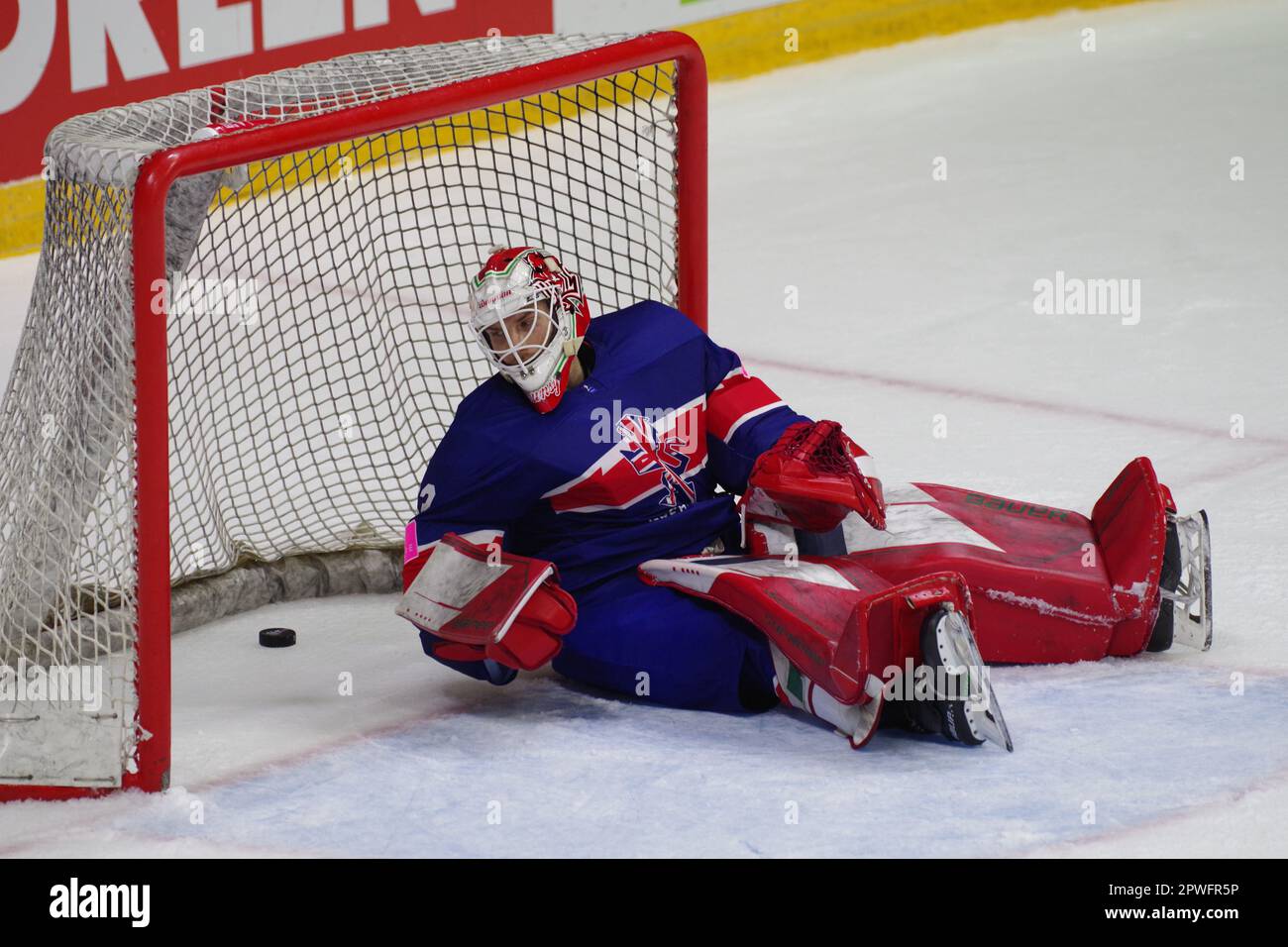 Nottingham, 30 April 2023. Ben Bowns, goalkeeper, sitting down after ...