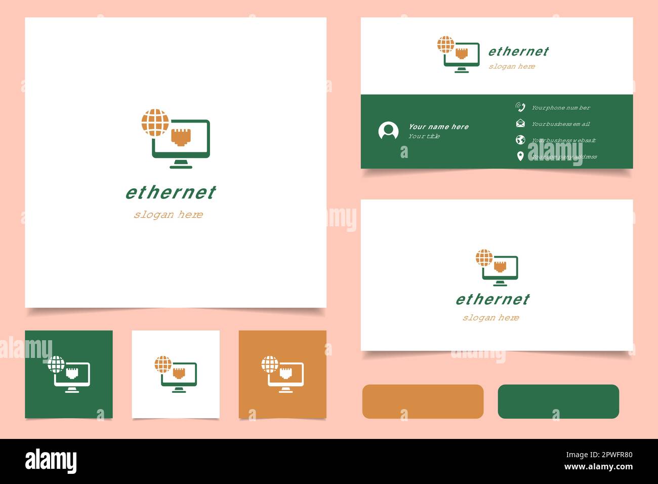 Ethernet logo design with editable slogan. Branding book and business ...