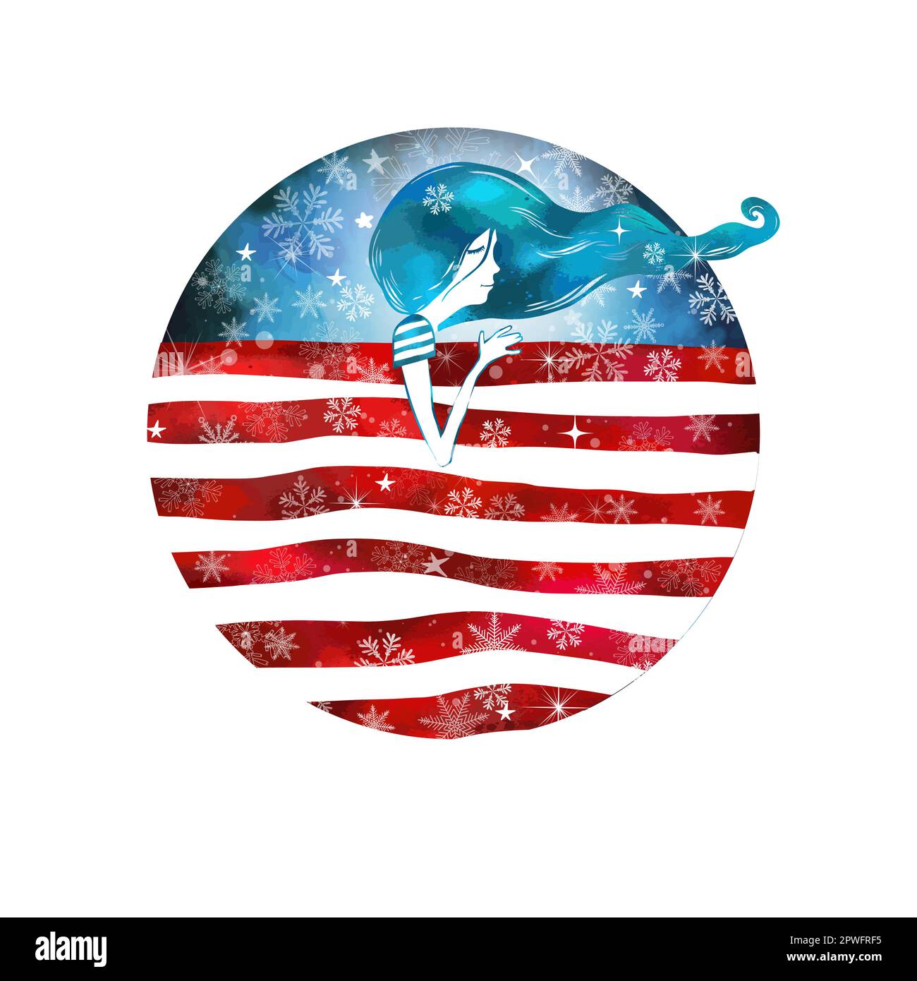 Abstraction Girl sleeps under a blanket. Vector illustration Stock ...