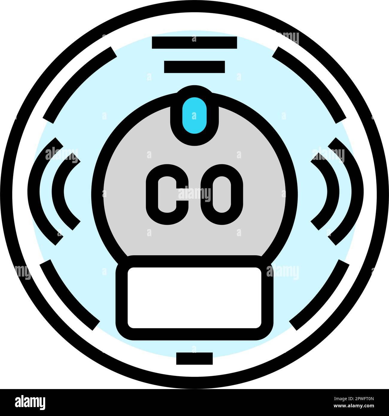 smart carbon monoxide detector home color icon vector illustration ...