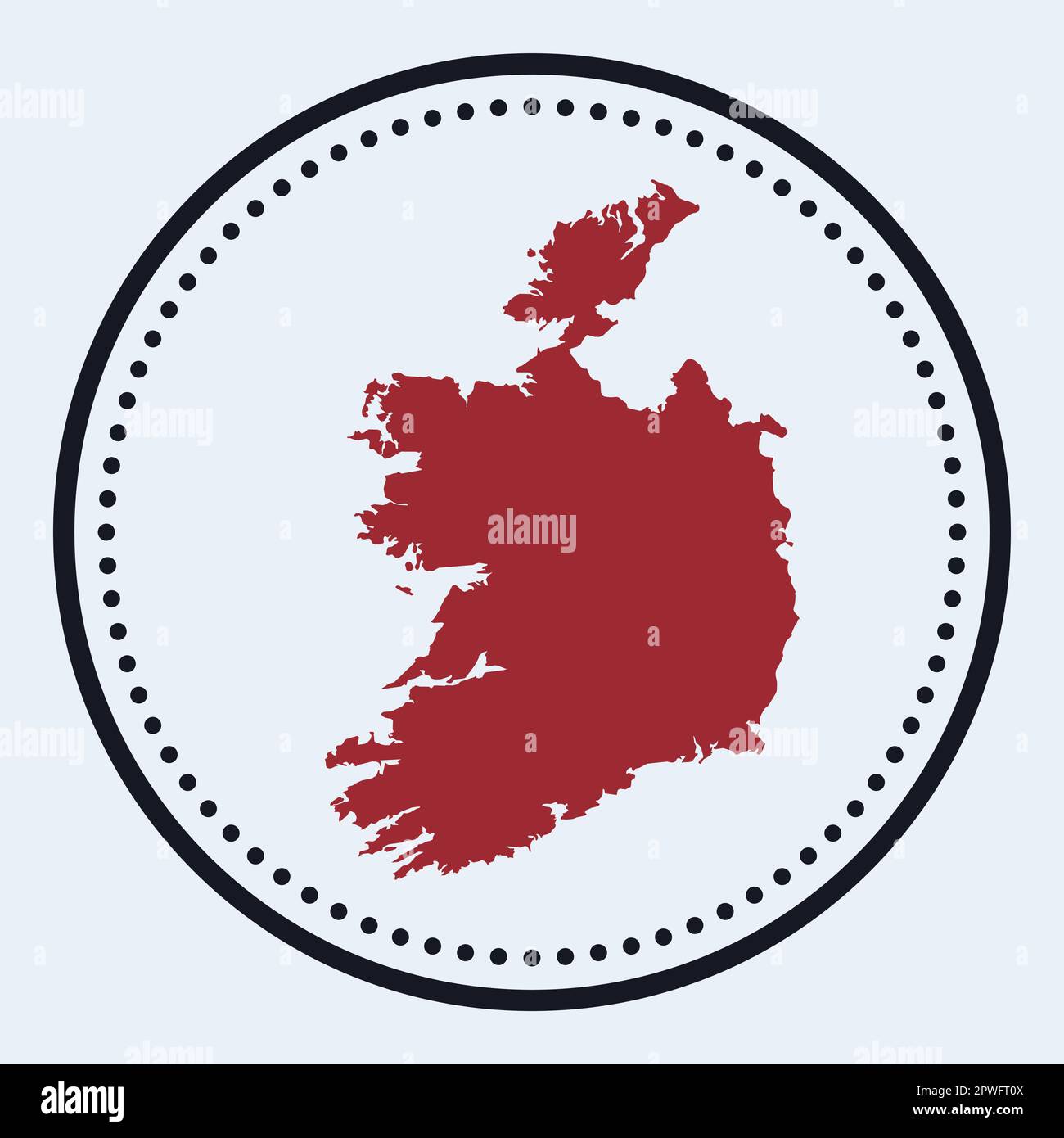 Ireland round stamp. Round logo with country map and title. Stylish ...