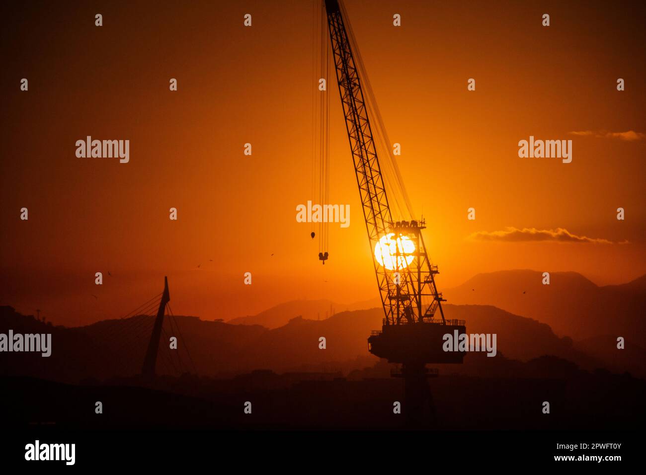 Golden sunset seen from port hi-res stock photography and images - Alamy