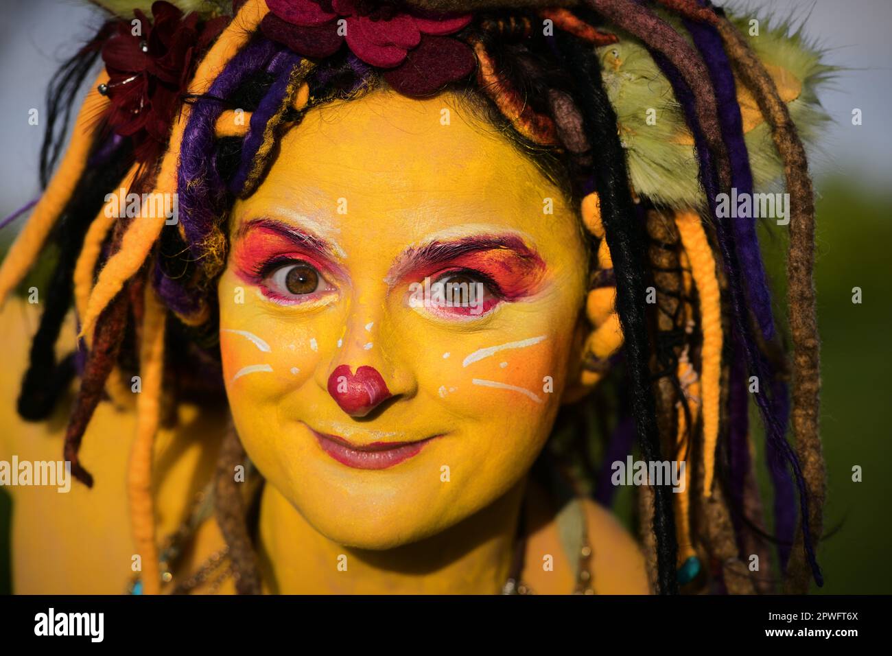 Edinburgh Scotland, UK 30 April 2023. Beltane Fire Festival performers ...