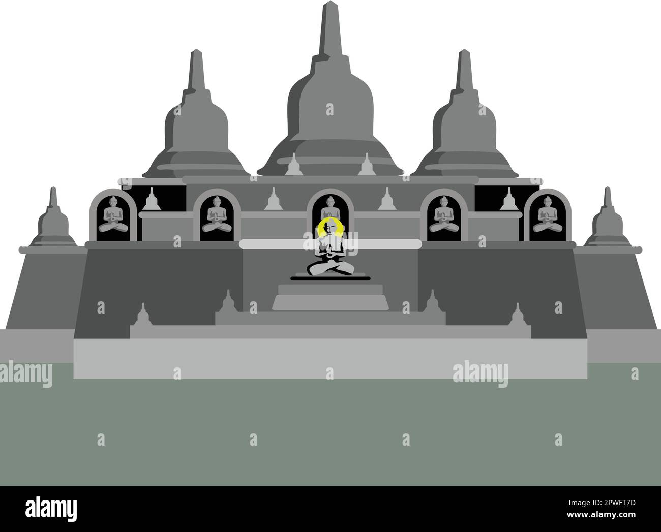 Vihara Buddisme Worship Building Vector Stock Vector Image & Art - Alamy
