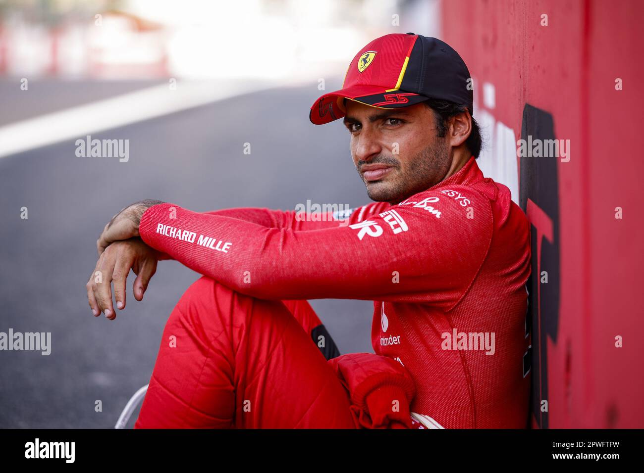 SAINZ Carlos (spa), Scuderia Ferrari SF-23, portrait during the Formula 1 Azerbaijan Grand Prix ...