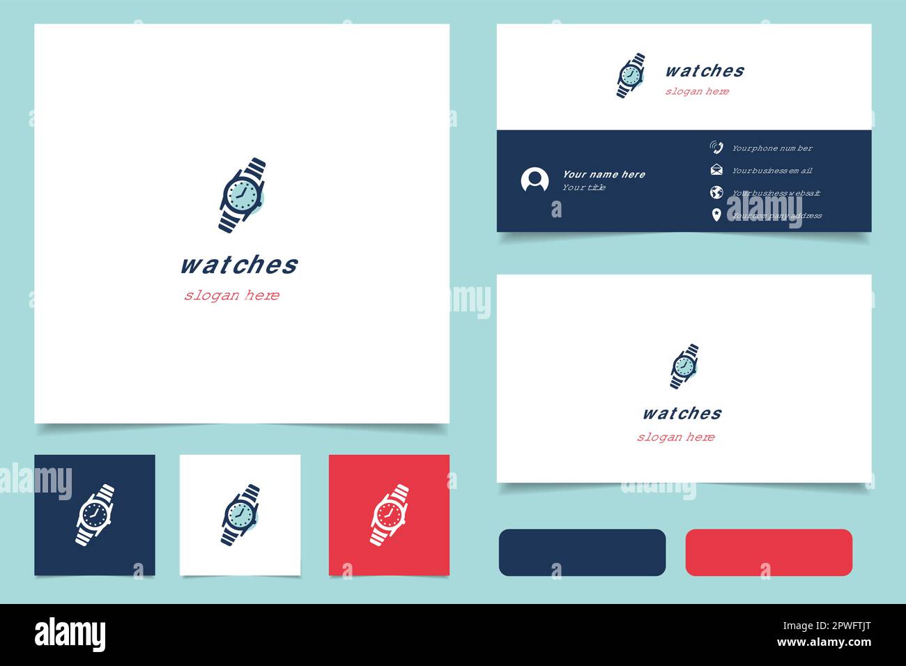Watches logo design with editable slogan. Branding book and business ...