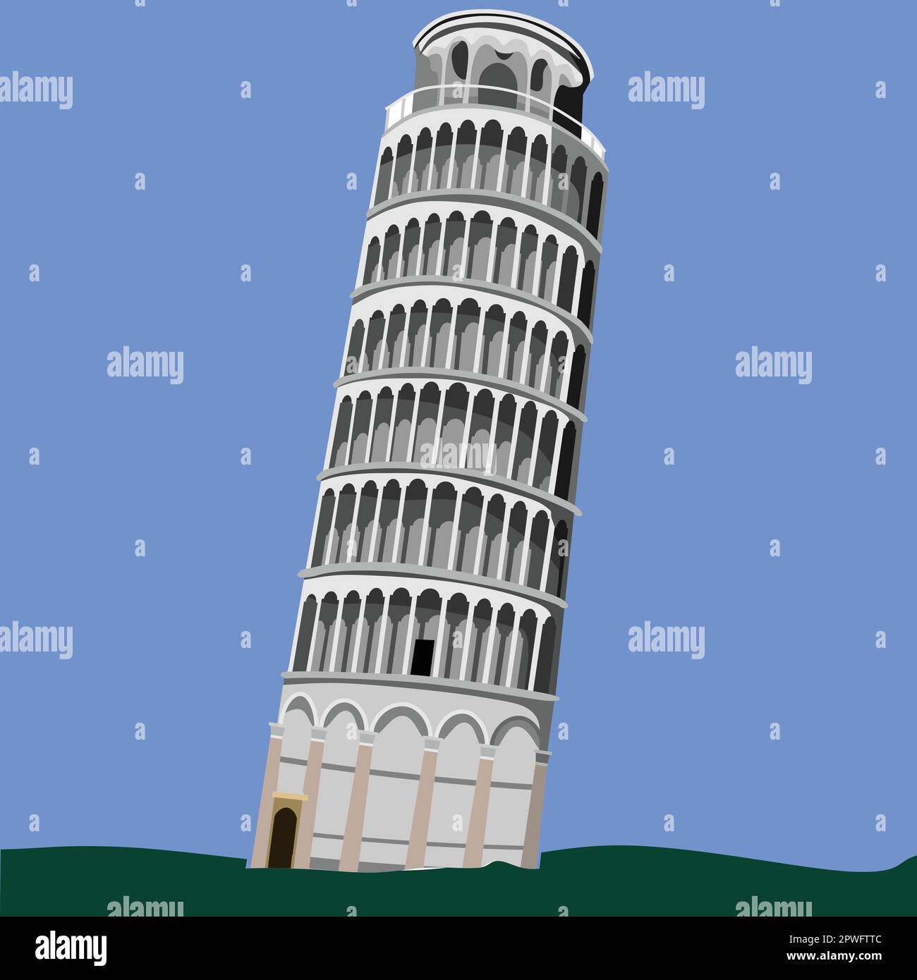 Pisa Tower Italy Landmark Vector Stock Vector Image & Art - Alamy