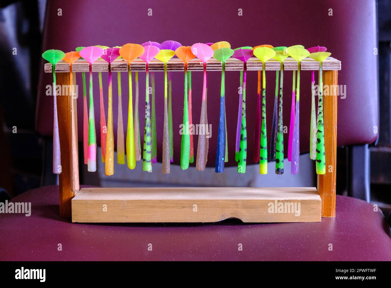 Homemade rubber lures for catching predatory fish. Multicolored, made ...