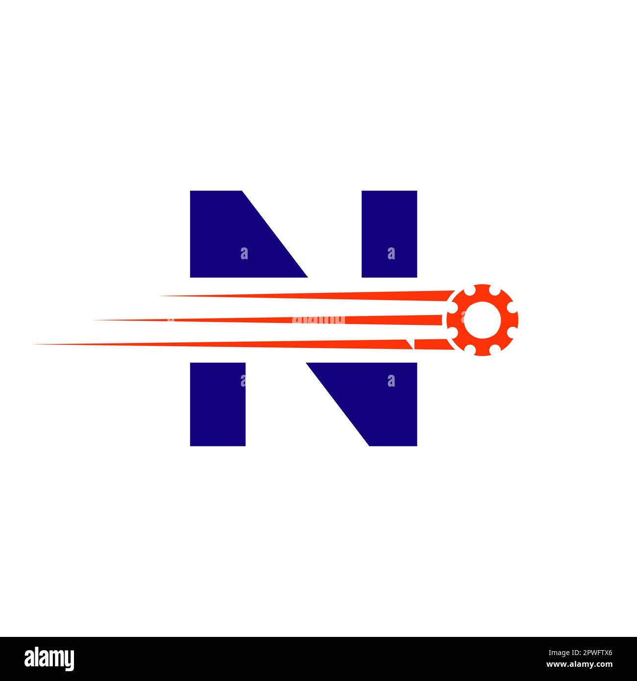 Initial Letter N Gear Cogwheel Logo. Automotive Industrial Icon, Gear ...