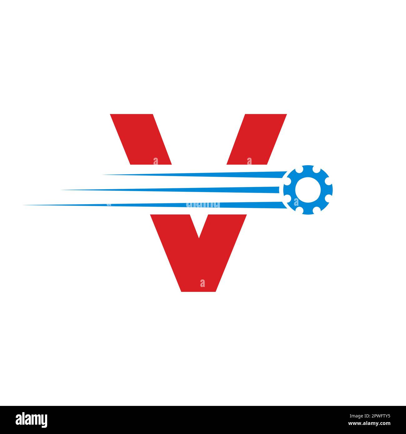 Initial Letter V Gear Cogwheel Logo. Automotive Industrial Icon, Gear ...