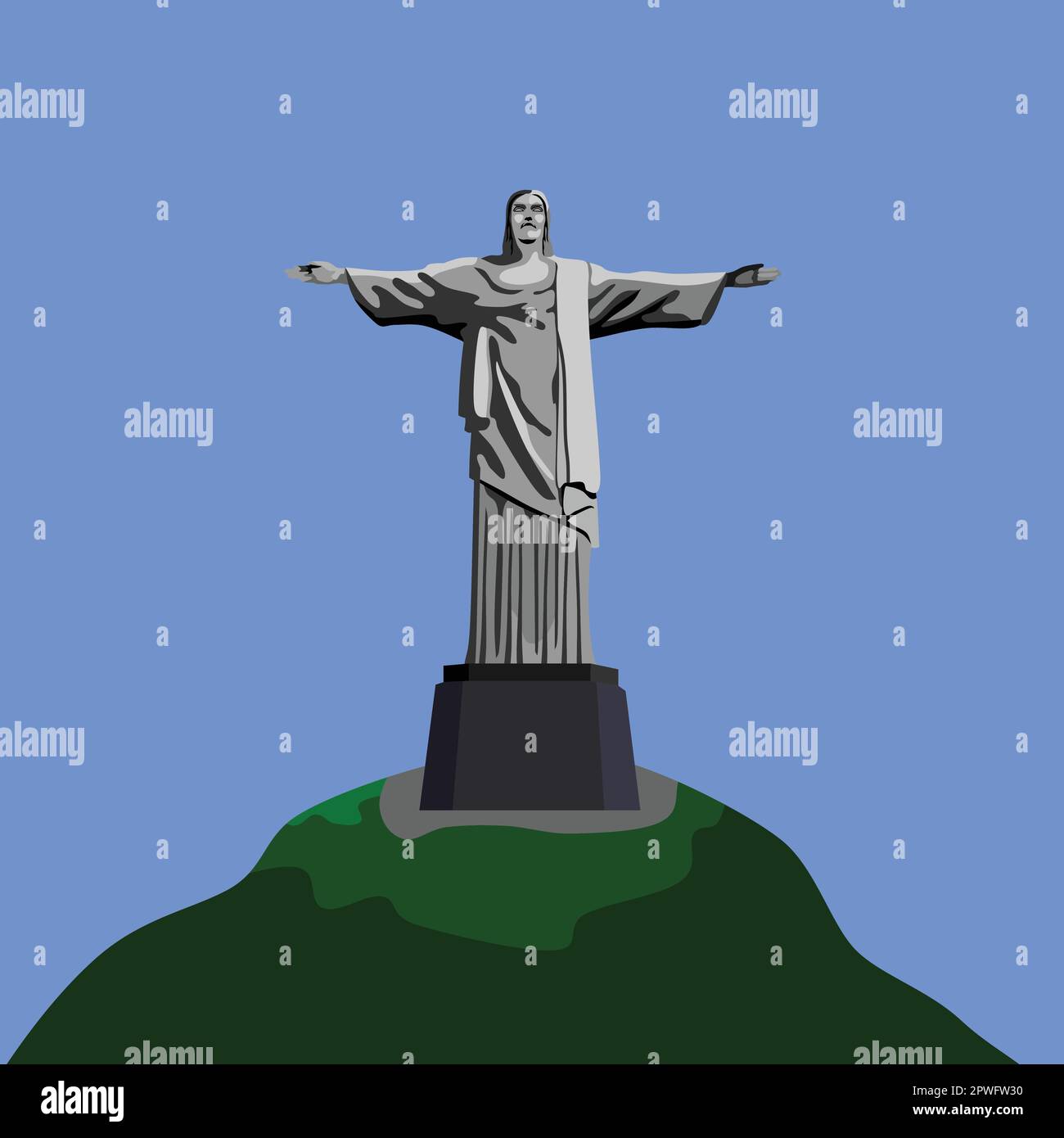 Cristo Redentor Rio Brazilia Landmark Vector Stock Vector Image & Art ...