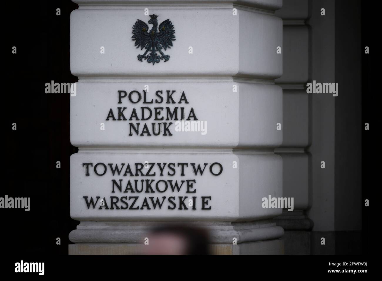 Detail of the Staszic Palace which houses the Polish Academy of ...