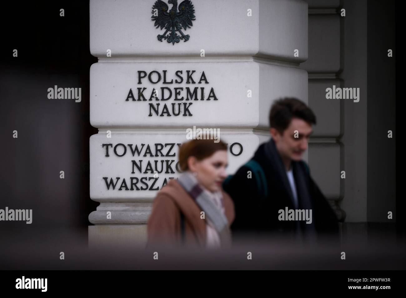 Detail of the Staszic Palace which houses the Polish Academy of ...