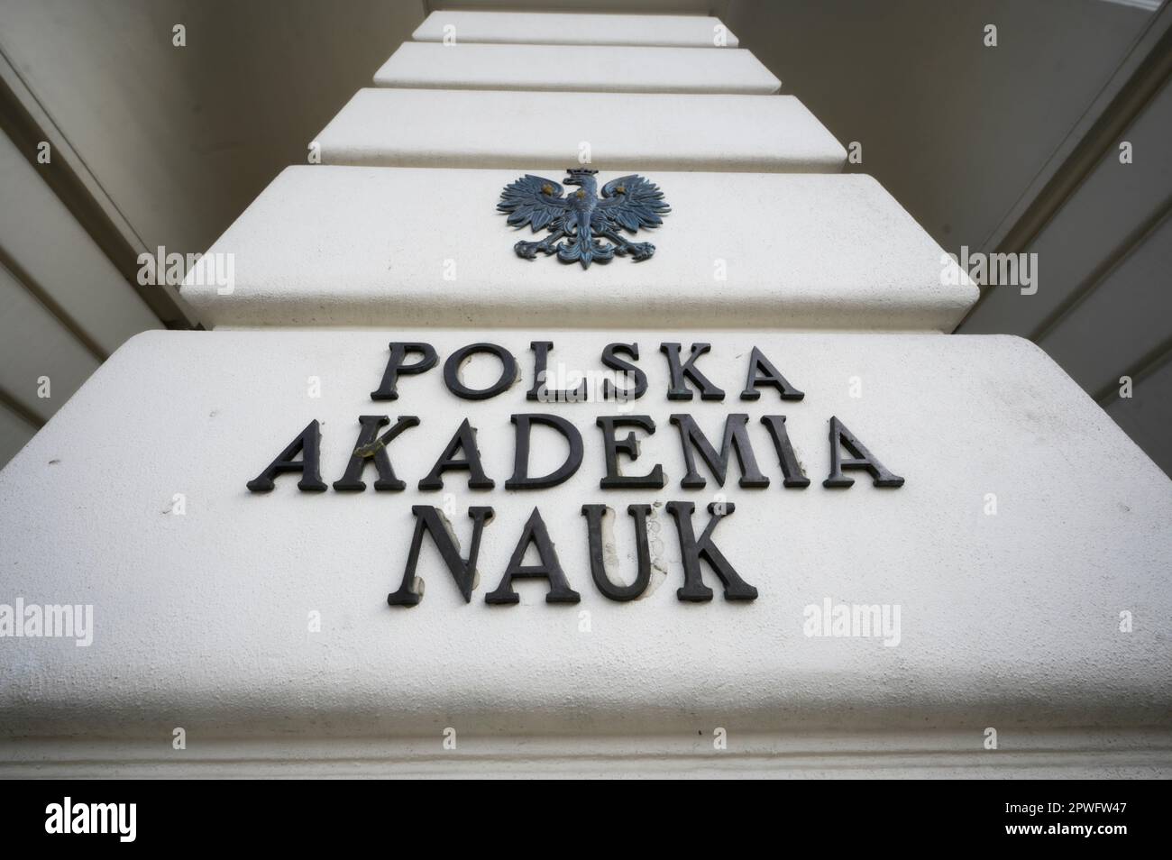 Detail of the Staszic Palace which houses the Polish Academy of ...
