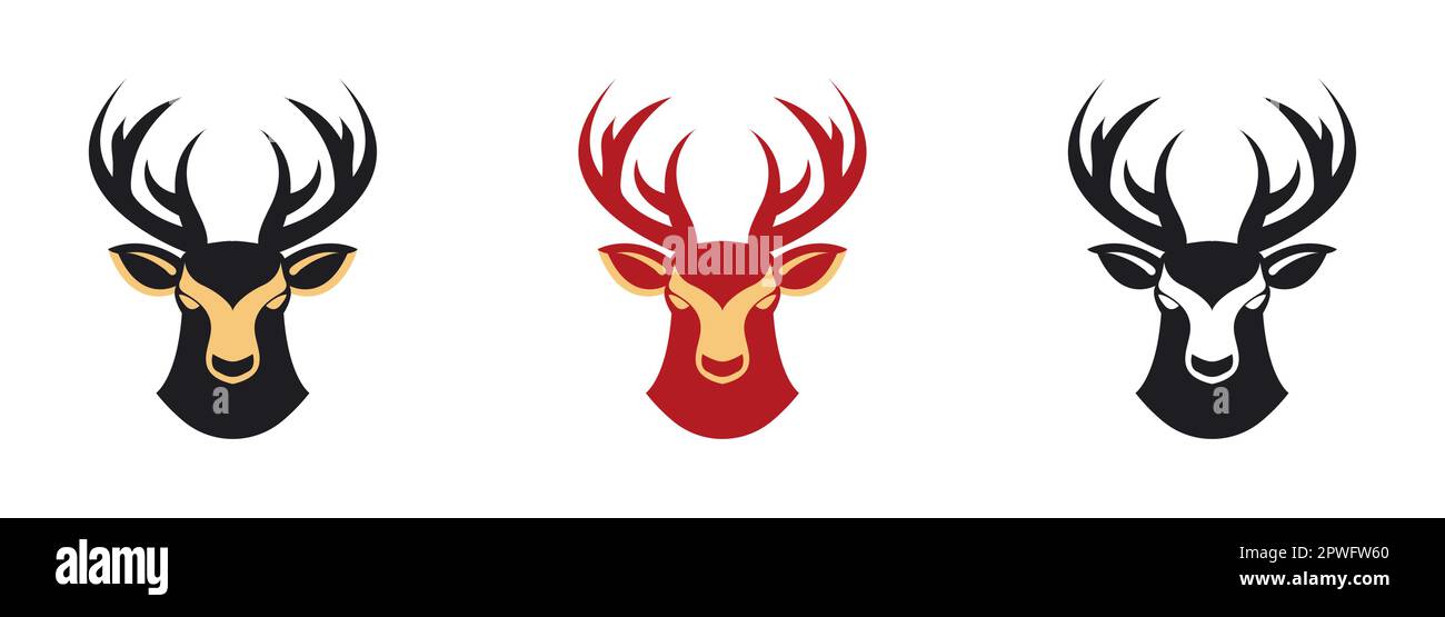 Deer icon, logo isolated on white background. Vector illustration Stock ...