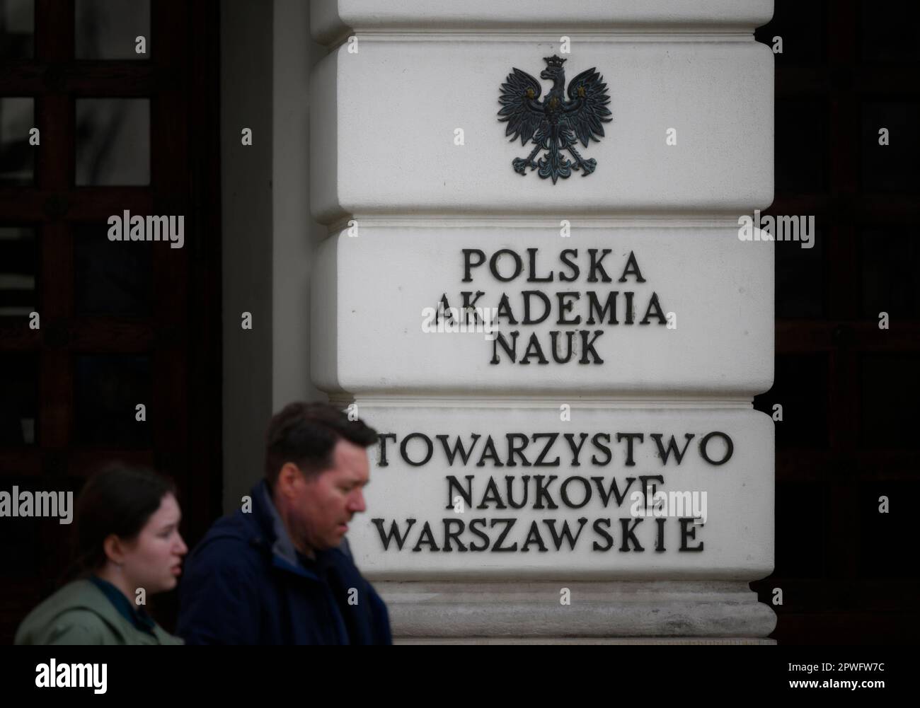 Detail of the Staszic Palace which houses the Polish Academy of ...