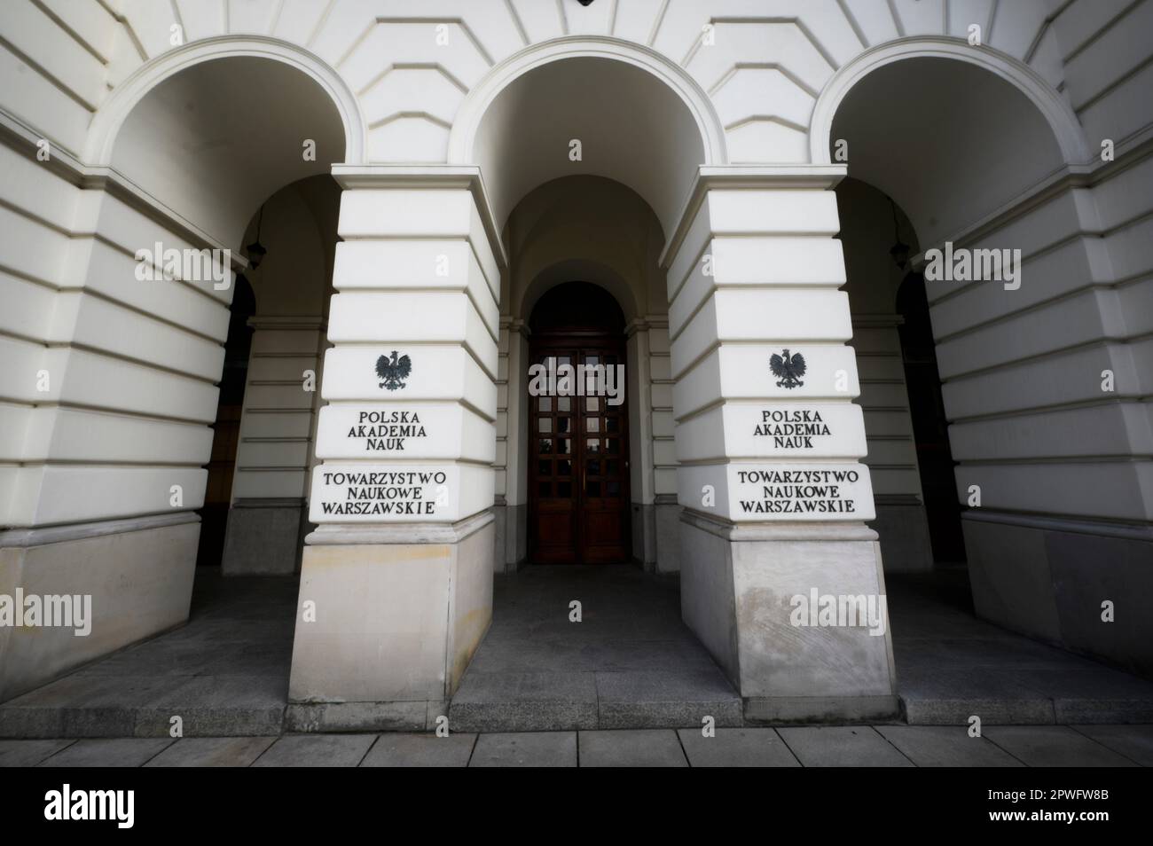 Detail of the Staszic Palace which houses the Polish Academy of ...