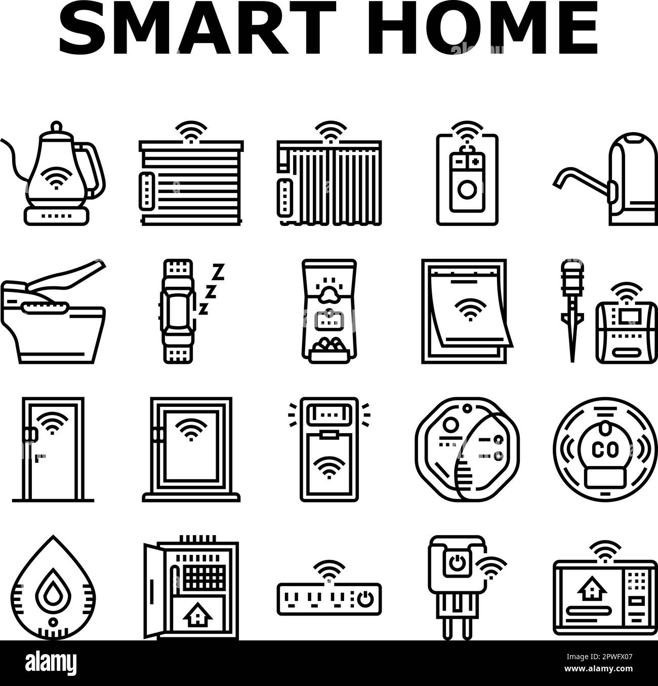 home smart technology control icons set vector Stock Vector Image & Art ...