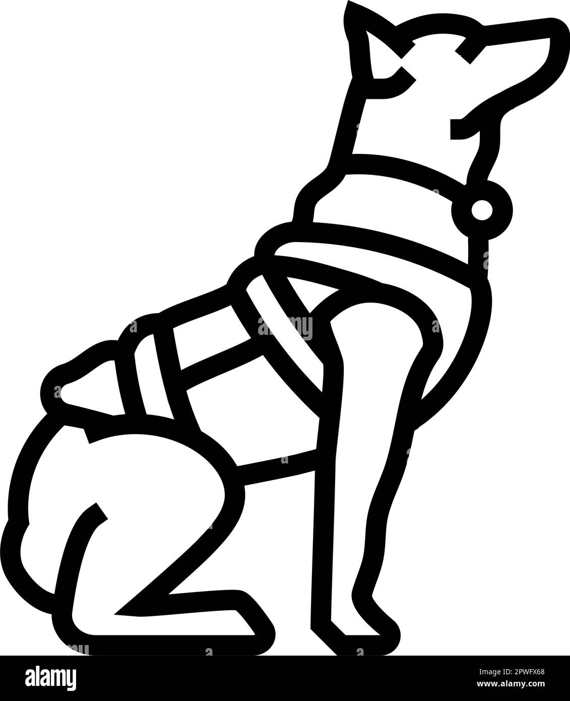 police dog crime line icon vector illustration Stock Vector Image & Art ...