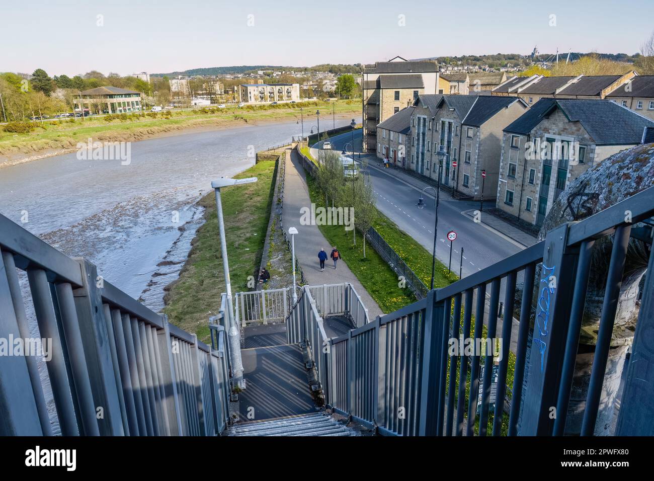 19.04.023 Lancaster, Lancashire, UK.The Carlisle Bridge is the main ...