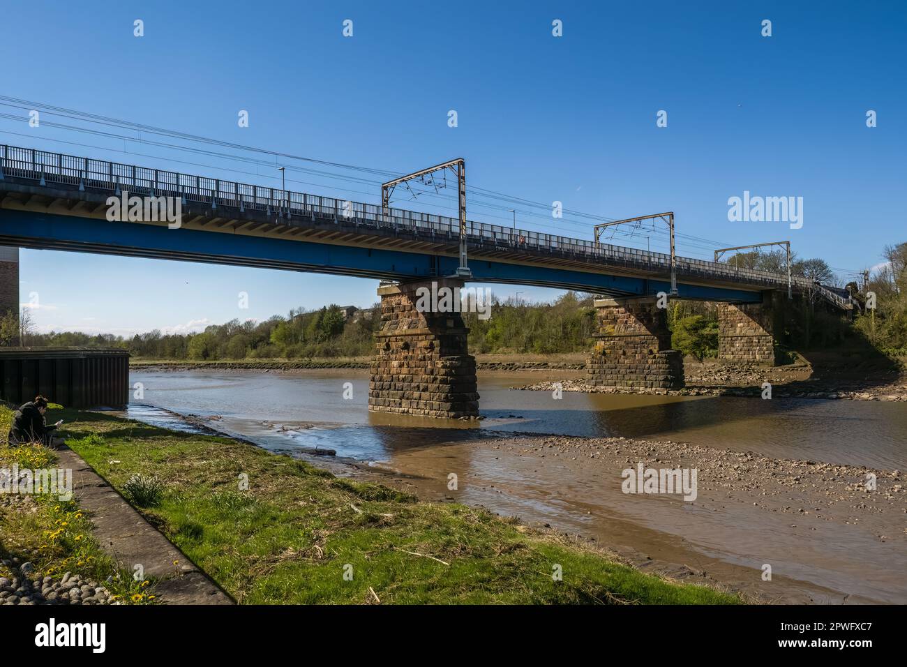 19.04.023 Lancaster, Lancashire, UK.The Carlisle Bridge is the main ...