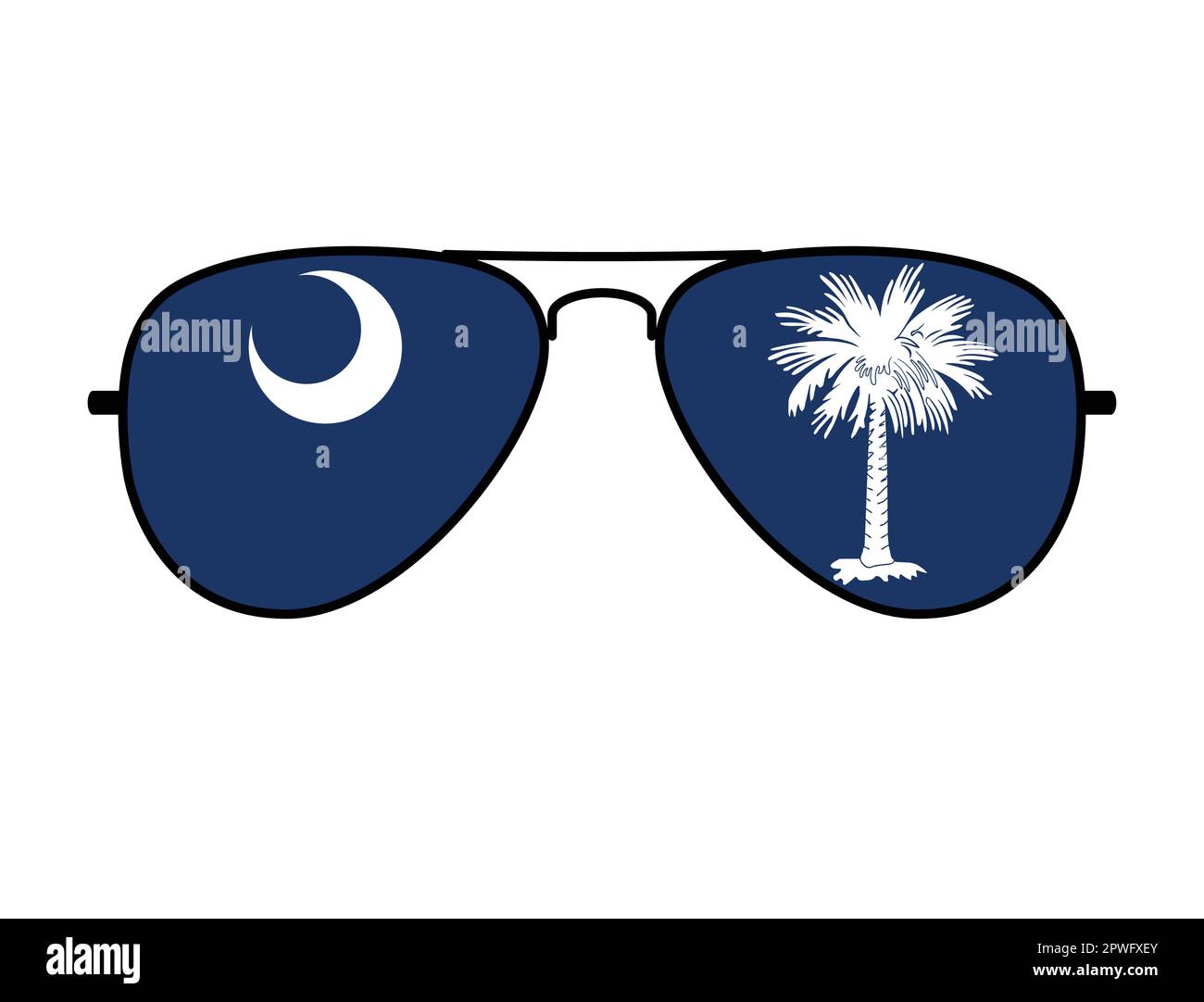 cool simple aviator sunglasses with south carolina sc state flag in ...