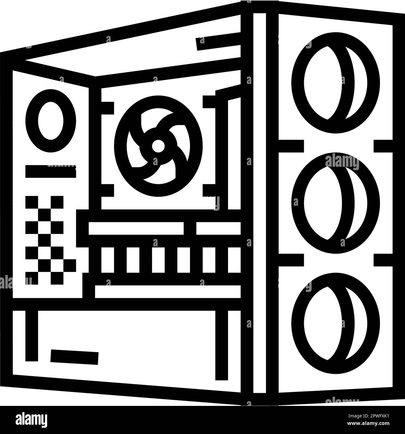 desktop gaming pc line icon vector illustration Stock Vector Image ...