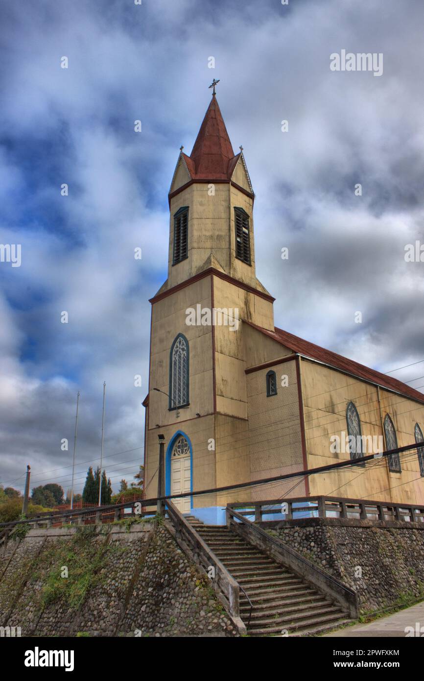 Cathedral of Puerto Octay in Los Lagos Region of southern Chile Stock ...