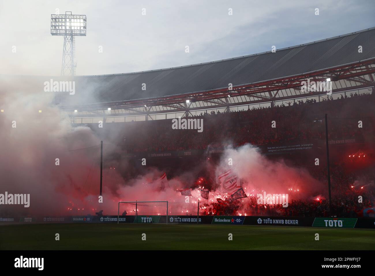 ROTTERDAM - PSV supporters set off fireworks during the TOTO KNVB Cup ...