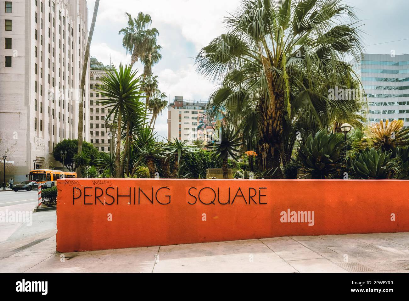 Los Angeles, California, USA - April 25, 2023. Pershing Square in downtown Los Angeles Stock ...