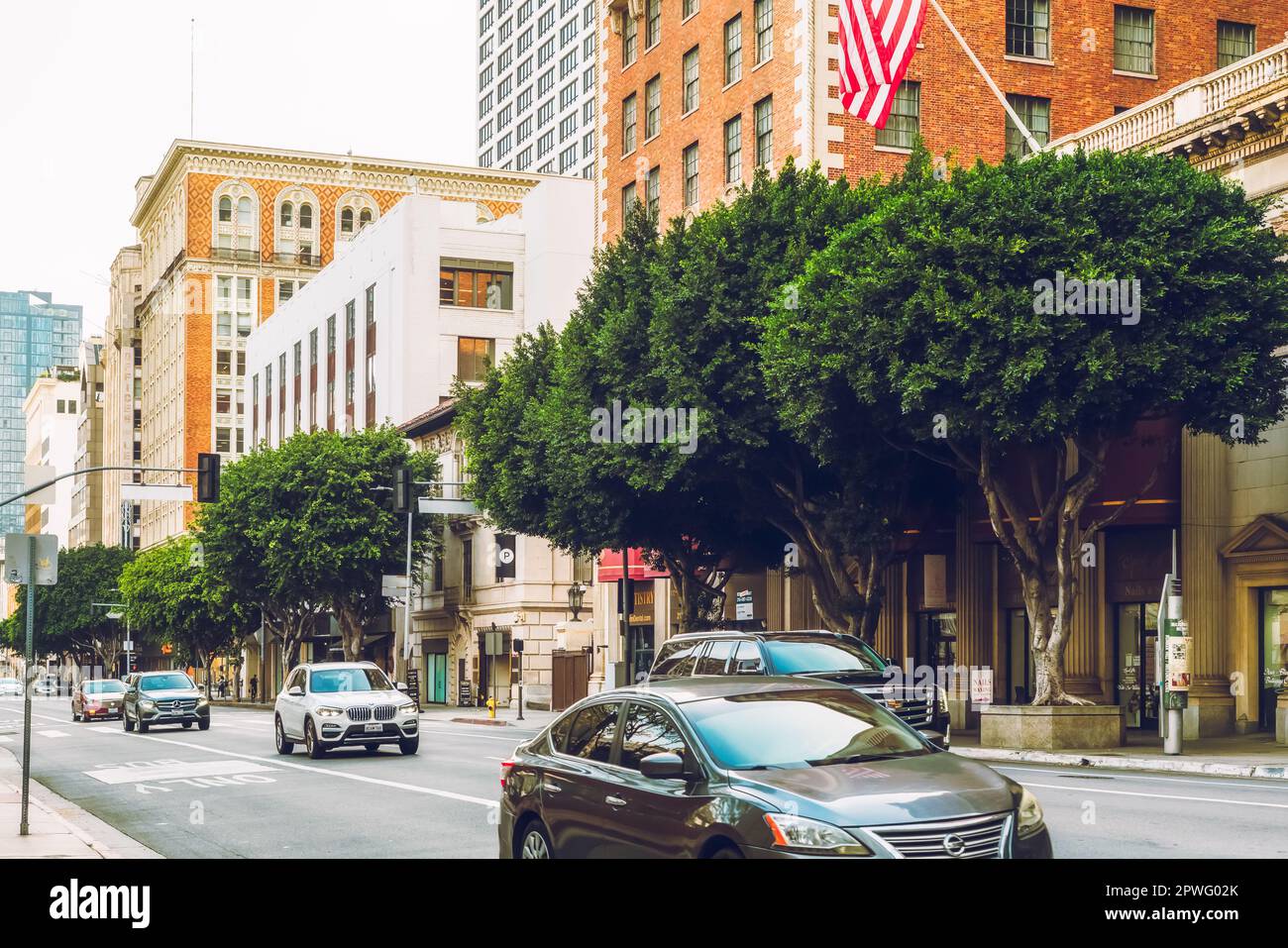 Los Angeles, California, USA - April 25, 2023. 5th Street in downtown ...
